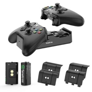 smatree controller charger for xbox series x|s/xbox one, 5pcs battery with charger station compatible with xbox series x|s/xbox one/one x/one s/one elite