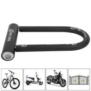 EVTSCAN Bike Locks, Bicycle Bike U-Shaped Lock Steel Anti-Theft Lock Waterproof Rustproof Pure Copper Core Locks(Black)