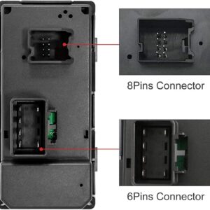 Front Left Driver Side Power Window Master Control Switch fit for 2007-2013 Chevy Silverado GMC Sierra 1500 2500HD 3500HD Traverse HHR Buick Enclave Replaces OE 25789692, 20945129, 25951963, 20945224