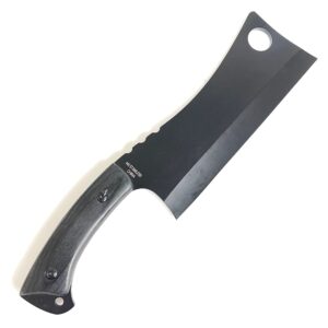 12" Fixed Blade Hunting Cleaver Knife I 7.5 inch Blade I Natural Wood Handle I Outdoor & Sport I Camping I Hunting I Nylon Sheath I (Black/Black)