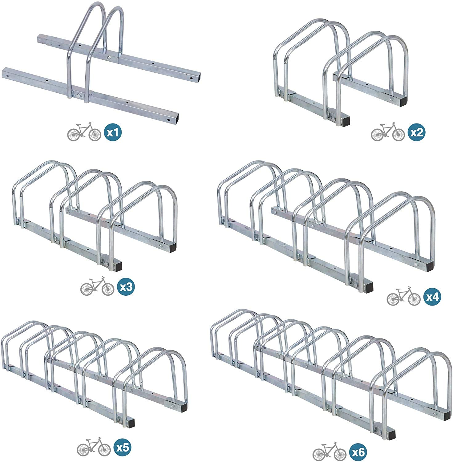 ZENY 1-6 Bike Rack Bicycle Floor Parking Stand for Mountain Bike Road Bike Indoor Outdoor Garage Adjustable Bicycle Storage Organizer Stand