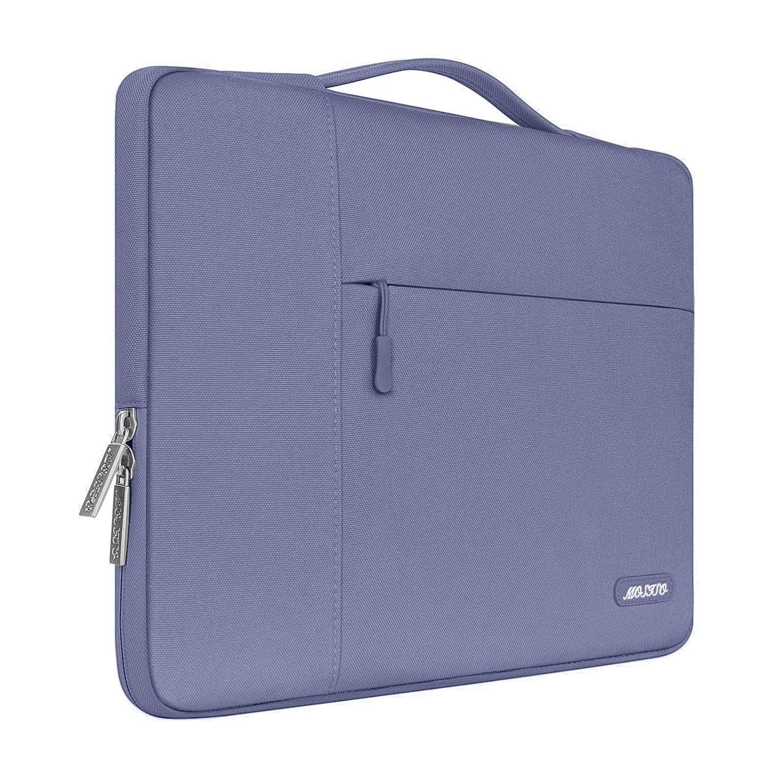 MOSISO Laptop Sleeve Compatible with MacBook Air/Pro, 13-13.3 inch Notebook, Compatible with MacBook Pro 14 inch M3 M2 M1 Chip Pro Max 2024-2021, Polyester Multifunctional Briefcase Bag, Lavender Gray