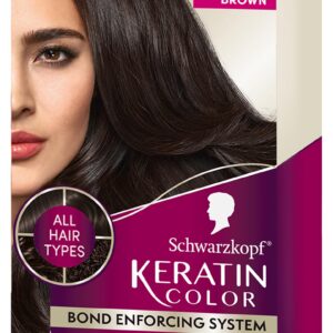 Schwarzkopf Keratin Color Permanent Hair Color Cream, 4.1 Dark Ash Brown, 4.1 Dark Ash Brown, 12 count