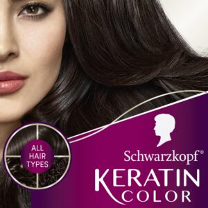 Schwarzkopf Keratin Color Permanent Hair Color Cream, 4.1 Dark Ash Brown, 4.1 Dark Ash Brown, 12 count