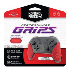 kontrolfreek performance grips for nintendo switch pro controller (inferno red)