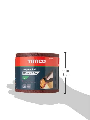 TIMCO 231004 Sandpaper Roll 60 Grit Red - 115mm x 10m