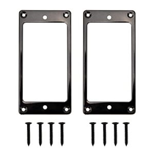 2pcs yootones metal humbucker pickup ring cover frame replacement compatible with lp sg guitar mounting electric guitars (black)