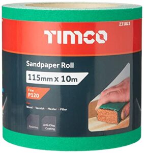 timco 231823 sandpaper roll 120 grit green - 115mm x 10m