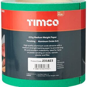 TIMCO 231823 Sandpaper Roll 120 Grit Green - 115mm x 10m