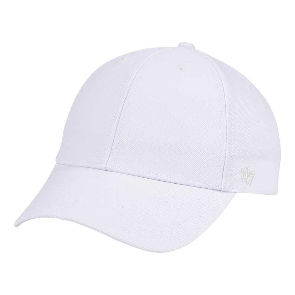 '47 Blank Classic MVP Cap, Adjustable Plain Structured Hat for Men and Women – White