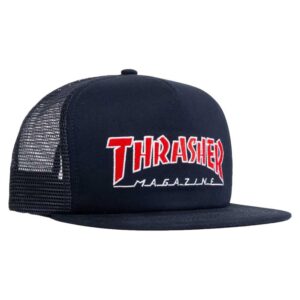 thrasher embroidered outlined mesh hat - navy blue