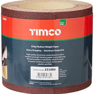 TIMCO 231004 Sandpaper Roll 60 Grit Red - 115mm x 10m