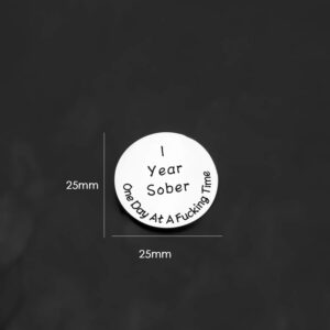 MAOFAED One Day At A Time Pocket Token Gift Idea Sobriety Gift AA NA Recovery Sobriety 1 Year 6 Months 365 Days 1000 Days Gift