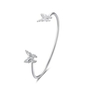 halawly 925 sterling silver cuff bracelets for women cute butterfly bracelet