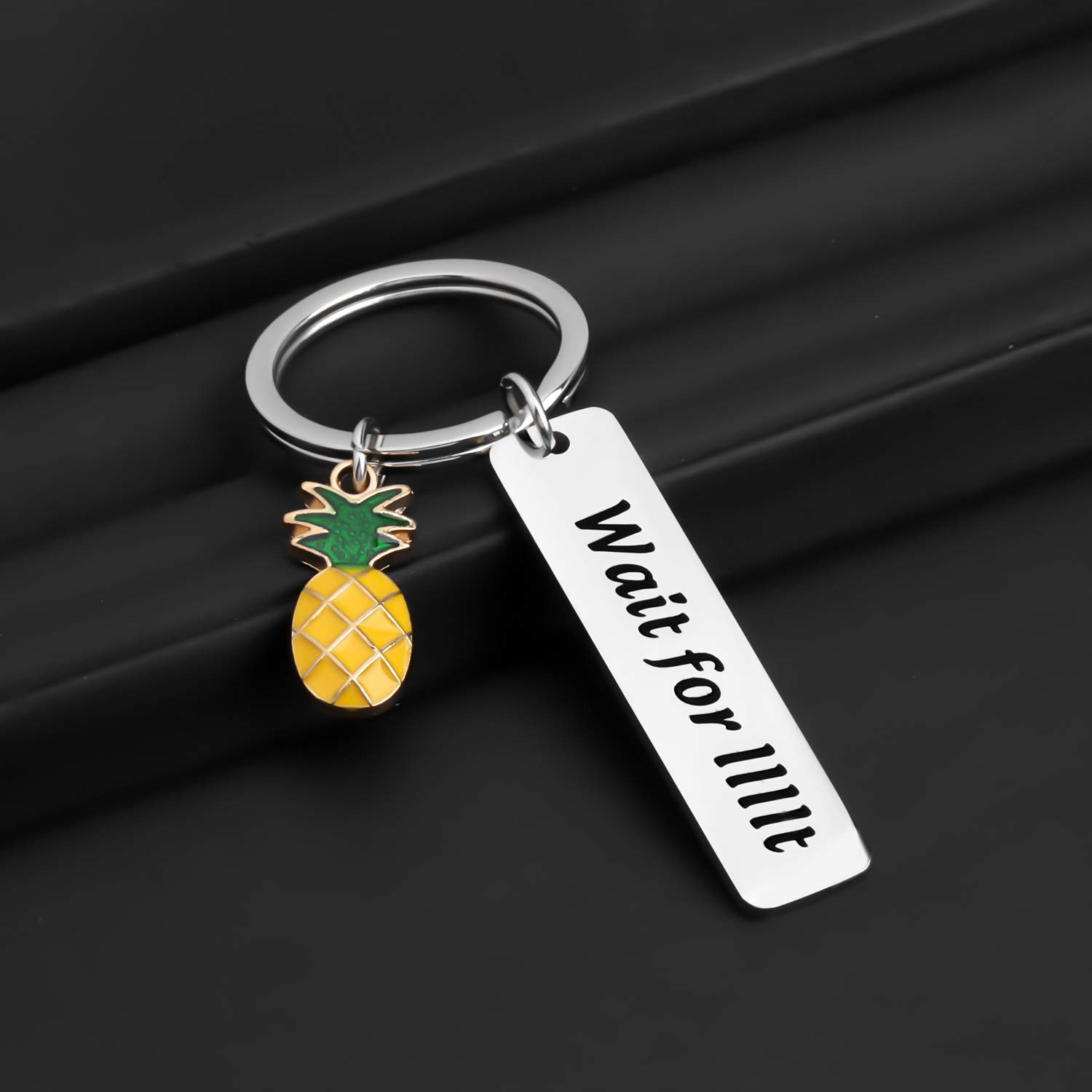 FAADBUK TV Show Keychain Wait for Ittt Psych Quote Shawn & Gus Fans Gift Psych Pineapple Gift (Wait for Ittt Keychain)