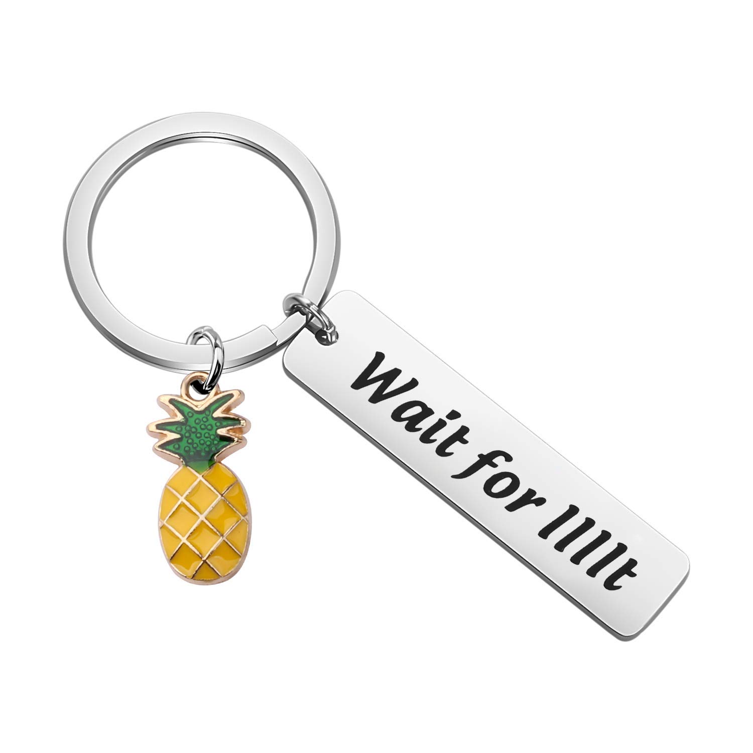 FAADBUK TV Show Keychain Wait for Ittt Psych Quote Shawn & Gus Fans Gift Psych Pineapple Gift (Wait for Ittt Keychain)