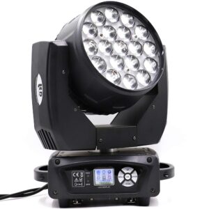 19x15w zoom beam wash moving head light for stage lighting effect with rgbw 4in1 led and dmx control dj disco and nightclub (1pack)