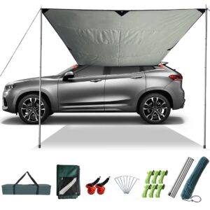 slan arrow versatility car awning camping car tail tent waterproof shed 210d silver coated oxford cloth tent for outdoor activities like camping mountaineering fishing for vehicles suv rv (green)