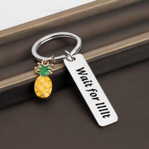 FAADBUK TV Show Keychain Wait for Ittt Psych Quote Shawn & Gus Fans Gift Psych Pineapple Gift (Wait for Ittt Keychain)