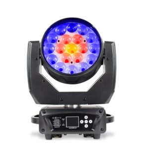 19x15w zoom beam wash moving head light for stage lighting effect with rgbw 4in1 led and dmx control dj disco and nightclub (1pack)