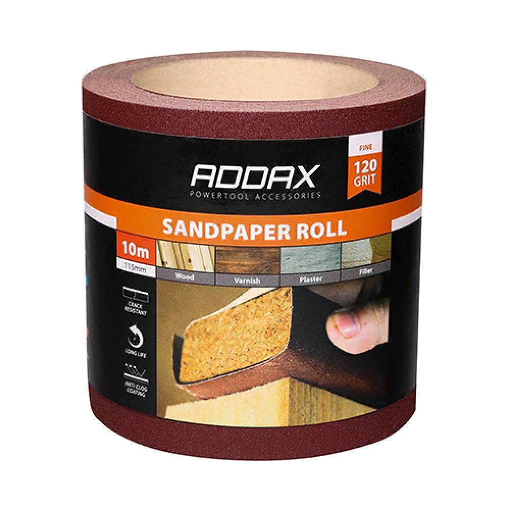 TIMCO 231311 Sandpaper Roll 120 Grit Red - 115mm x 10m