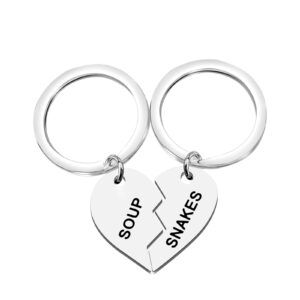 bleouk office themed tv show inspired couple gift soup snake couple keychain set (soup snake)