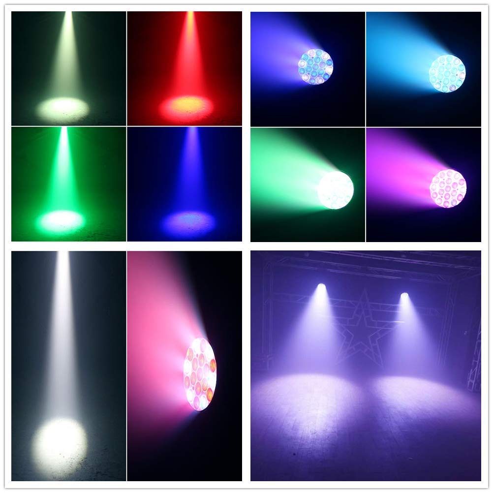 19x15W Zoom Beam Wash Moving Head Light for Stage Lighting Effect with RGBW 4in1 LED and DMX Control Dj Disco and Nightclub (1Pack)