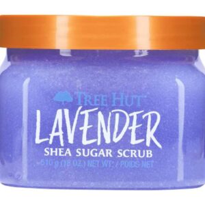 TREE HUT Lavender Shea Sugar Scrub 18 Oz! Formulated With Real Sugar, Certified Shea Butter And Lavender Oil! Exfoliating Body Scrub That Leaves Skin Feeling Soft & Smooth! (Lavender Scrub)