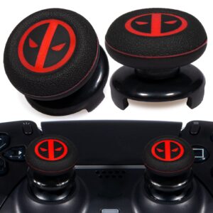 playrealm fps thumbstick extender & printing rubber silicone grip cover 2 sets for ps5 dualsenese & ps4 controller (immortal)