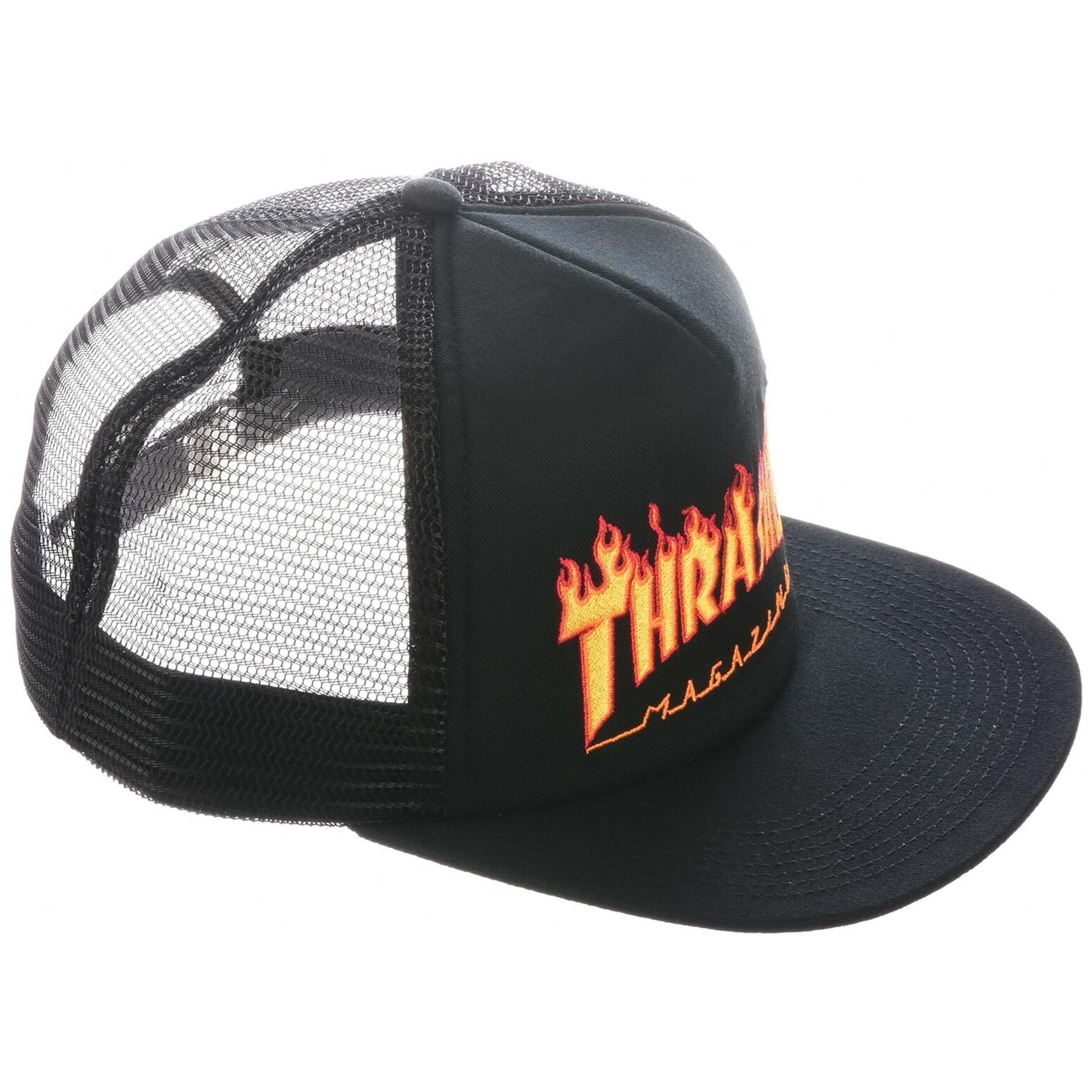 Thrasher Embroidered Flame Logo Hat - Black