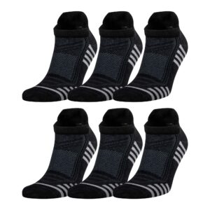 odost men's rayon made from bamboo thin ankle socks 6 pairs striped breathable absorbent low cut athletic 9-12 size