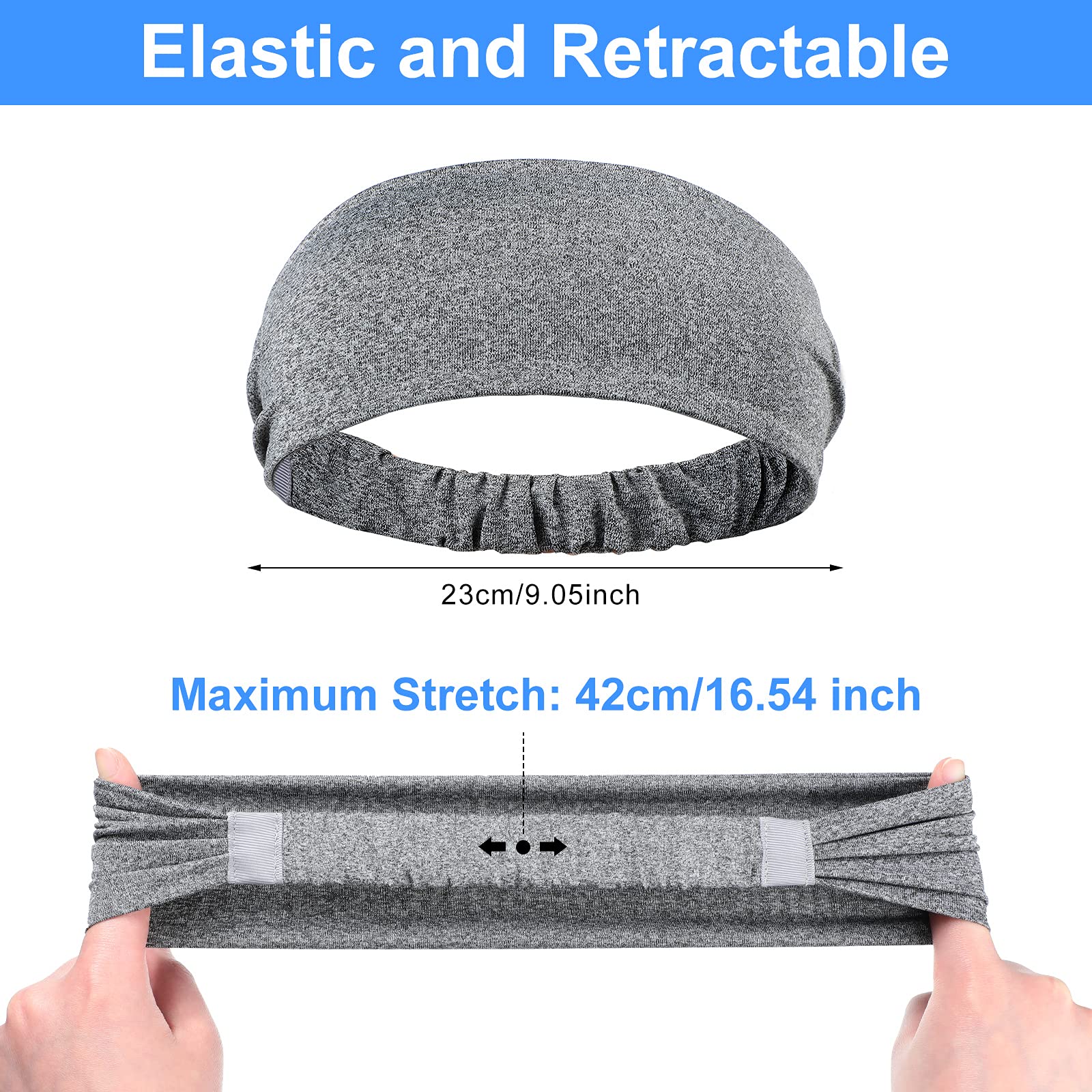 11 Pieces Metal Headband and Sports Headbands, Elastic Headbands Spring Wave Non Slip Hairband Unisex Hair Accessories for Men and Women Running Jogging Yoga Workout Supplies