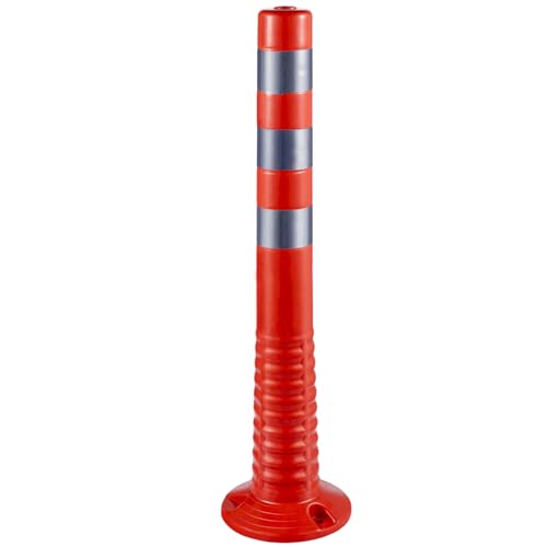 VEVOR Traffic Delineator, 6 PCS Posts Channelizer Cone, Delineator Post Kit 30” in Height, PU Traffic Post, Orange Safety Cones, Portable Spring Posts with Base, Barrier Cones with Reflective Bands