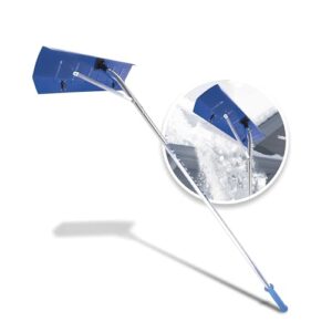 snow joe rj207m 20-foot extendable scratch free aluminum snow shovel roof rake, blue