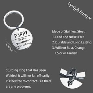 Lywjyb Birdgot Best Pappy Ever Gift Grandpa Gift from Grandson Granddaughter Grandpa Keychain Pappy Gift (PAPPY ky)