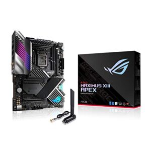 asus rog maximus xiii apex (wifi 6e) z590 lga 1200(intel® 11th/10th gen) atx gaming motherboard (pcie 4.0,18 power stages,intel® 2.5 gb ethernet,4xm.2, usb 3.2 gen 2x2, aura sync rgb)