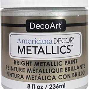 DecoArt Americana Decor Metallics Pearl Paint - 8oz Metallic Pearl White Acrylic Paint - Water Based Multi Surface Paint for Arts and Crafts, Home Decor, Wall Decor, Gilding Paint & Furniture + E-book