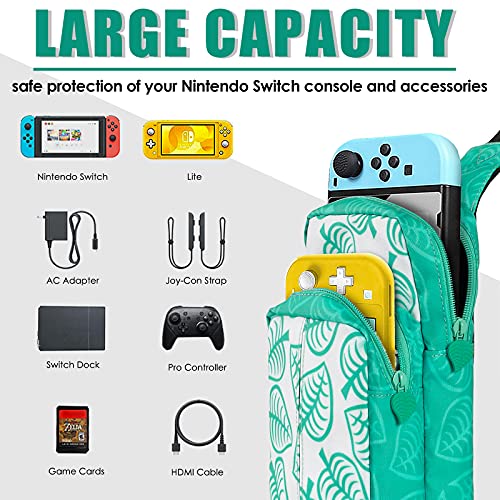 AOPUTTRIVER Travel bag for Nintendo Switch, Carrying Case for Nintendo Switch with Large Capacity, IP65 Waterproof for Nintendo Switch, Console, Dock, Joy-con Grip & Accessories (Turquoise Series)