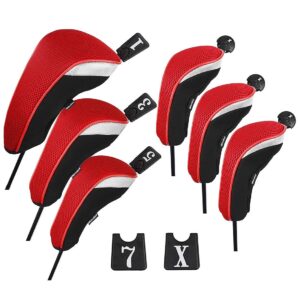 Andux (3 Hybrid Covers + 3 Wood Covers +10pcs/Set Iron Head Covers