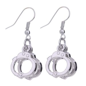 cute handcuffs shape dangle earrings punk trendy handcuffs drop earrings for women jewelry