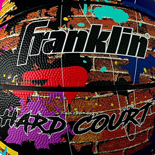 Franklin Sports Hard Court Basketball - Official Size Basketball - Indoor + Outdoor Street Basketball - 29.5" Rubber Basketball - Air Pump Included