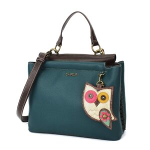 chala charming satchel with adjustable strap - owl gen ii - turquoise