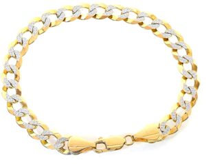 10k two tone (yellow & white gold) solid c-link cuban bracelet/anklet for men/women 4.5mm (7)