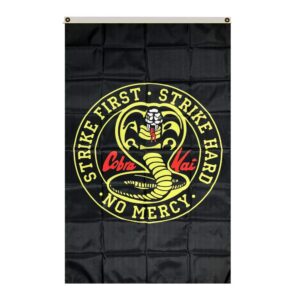 cobra kai strike first karate kid vertical house garden flag wall banner 3x5feet