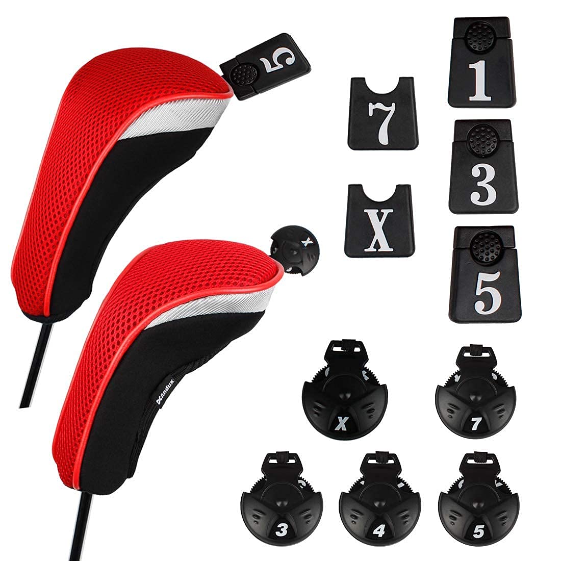 Andux (3 Hybrid Covers + 3 Wood Covers +10pcs/Set Iron Head Covers