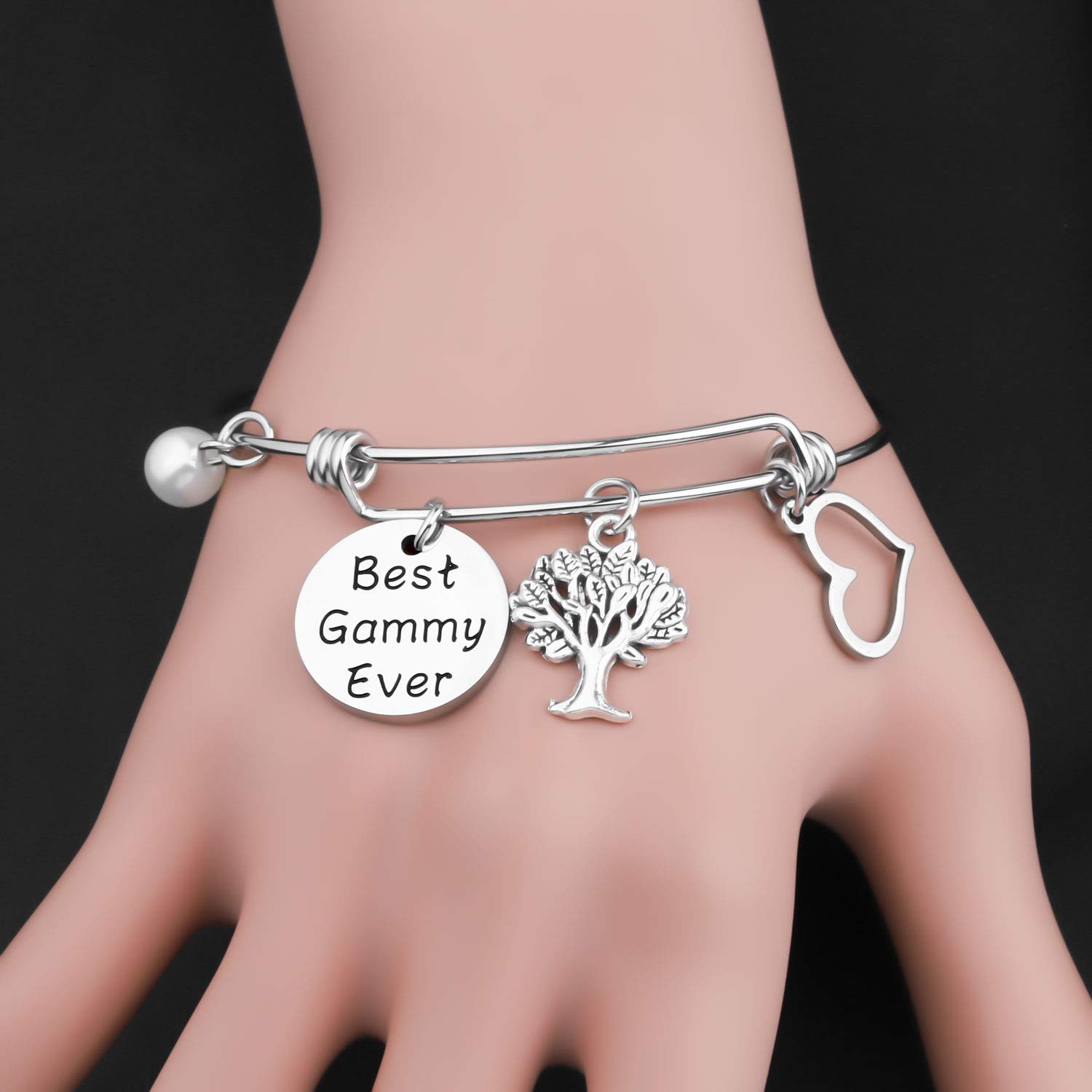 Lywjyb Birdgot Best Gammy Ever Gift Best Gammy Ever Bracelet Gift Best Gammy Ever Funny Mother's Day Gift Best Gammy Ever Christmas Gift (Gammy br)