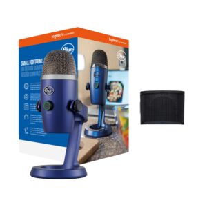 blue microphones yeti nano vivid bundle with pop filter (large) for use with recording, podcasting, and streaming microphones (2 items)