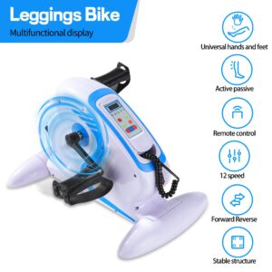 DQGM Motorized Pedal Exercise Bike, Mini Electric Pedal Rehabilitation Machine for Elderly Leg and arm Rehabilitation, Suitable for Office or Home use.