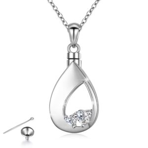 ladytree teardrop urn cremation for ashes 925 sterling silver pendant necklace jewelry for women