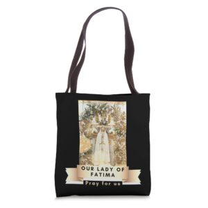 our lady of fatima blessed mother mary catholic marian tote bag